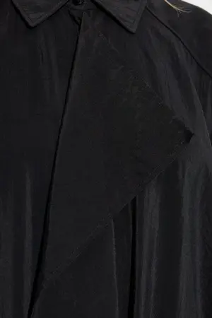 LEMAIRE Short Sleeve Shirt Dress With Belt And Slit - Black