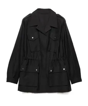 Prada Prada Drawstring Utility Jacket Gray