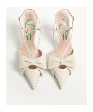 Valentino Garavani Bow Detail Pointed Toe Slingback Pumps
