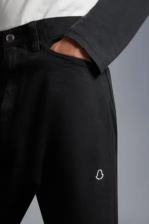 Moncler X Fragment Hiroshi Fujiwara Logo Embroidered Denim Pants
