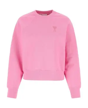 AMI Paris Tonal Logo Organic Cotton Sweatshirt - Pink