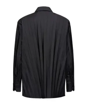 Valentino Garavani Textured Pleated Long-sleeved Shirt