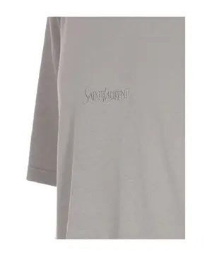 Saint Laurent Logo Embroidered Crewneck T-shirt