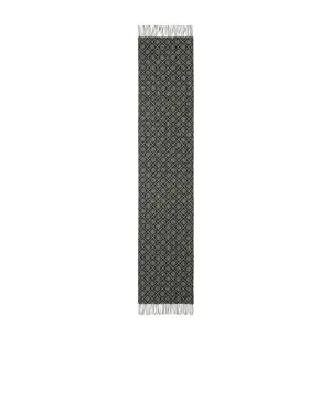 Tory Burch T Monogram Printed Fringed Scarf - Black