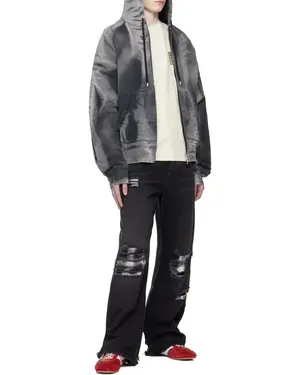 Amiri Bones Studded Oversized Zip Hoodie