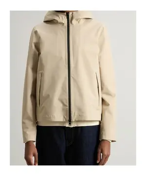 Woolrich Hooded Zip-up Jacket - White Pepper