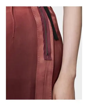 MAISON MARGIELA Satin Midi Skirt - Bordeaux