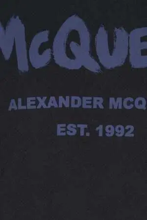 Alexander McQueen Graffiti Logo Printed Crewneck Sweatshirt - Black