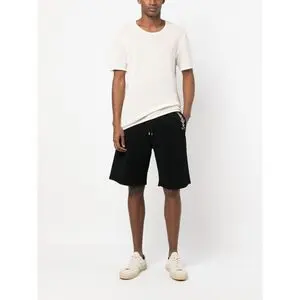 Saint Laurent Logo Embroidered Drawstring Shorts - Black
