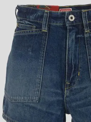 Kenzo Logo Patch Denim Shorts