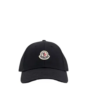 Moncler Logo Patch Baseball Cap - Black