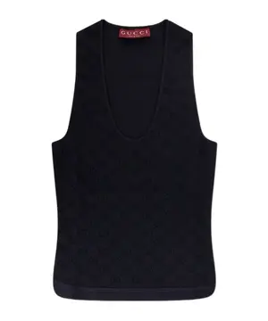 Gucci Gg Jacquard Sleeveless Knitted Top