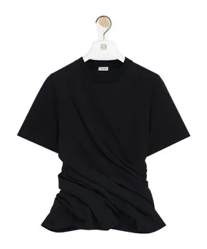 Loewe Twisted Top With Crew Neckline And Embroidered Lettering