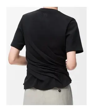Loewe Twisted Top With Crew Neckline And Embroidered Lettering