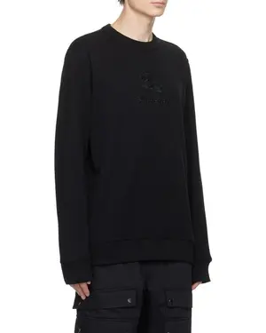 Burberry Crewneck Sweatshirt With Embroidered Logo - Black