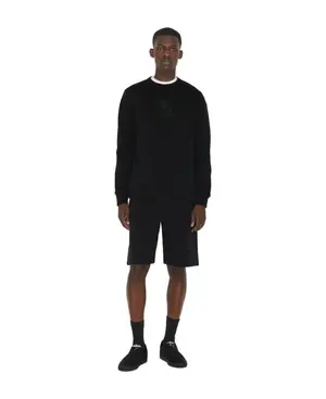 Burberry Crewneck Sweatshirt With Embroidered Logo - Black