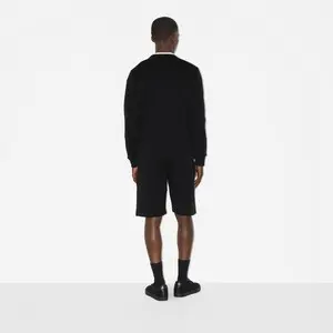 Burberry Crewneck Sweatshirt With Embroidered Logo - Black