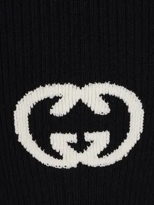 Gucci Ribbed Gg Intarsia Knit Shorts - Black