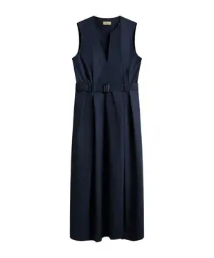 Woolrich Sleeveless V-neck Belted Dress - Black