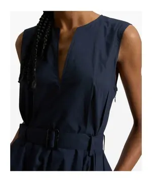 Woolrich Sleeveless V-neck Belted Dress - Black
