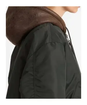 J.W.ANDERSON Hooded Bomber Jacket In Dark Khaki