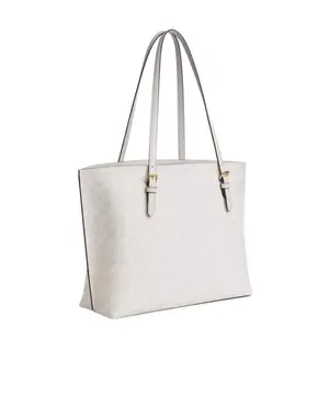 COACH Mollie Tote Bag In Signature Canvas - Gold/white/chalk