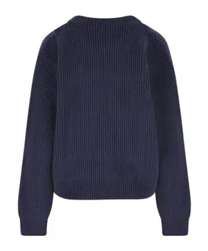 Celine Ribbed Wool Crew Neck Sweater