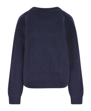 Celine Ribbed Wool Crew Neck Sweater - Black