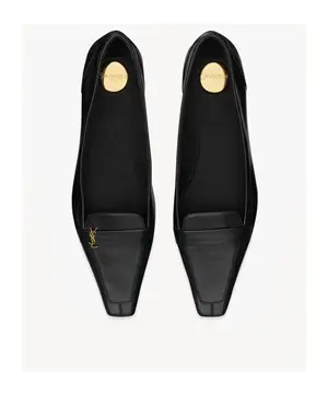 Saint Laurent Poppy Square-toe Ballerina