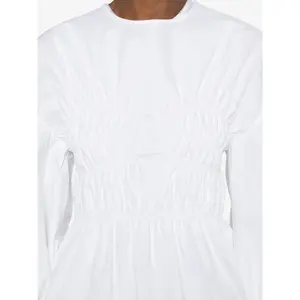 Cecilie Bahnsen Gathered Round Neck Top - White