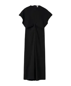 TOTEME Slouch-waist Gathered Maxi Dress - Black