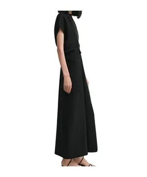 TOTEME Slouch-waist Gathered Maxi Dress - Black