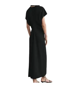 TOTEME Slouch-waist Gathered Maxi Dress - Black