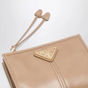 Prada Triangle-logo Bi-fold Wallet - Nude