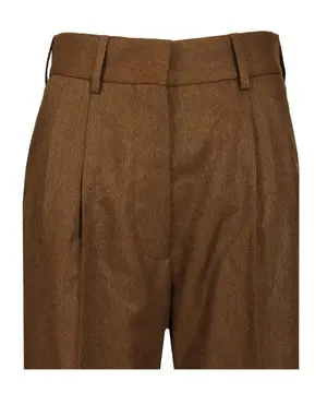BLAZÉ MILANO Pleated Tailored Trousers - Brown