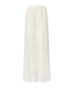 Fendi Patchwork Motif Wide-leg Drawstring Pants