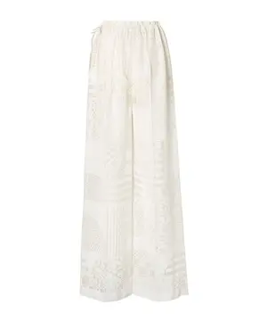 Fendi Patchwork Motif Wide-leg Drawstring Pants