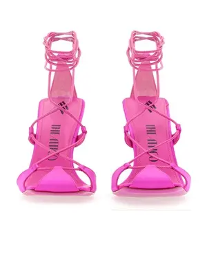 Attico Adele Lace-up High-heeled Sandals - Pink