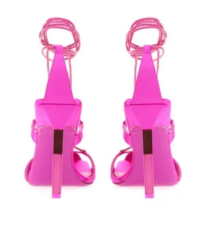 Attico Adele Lace-up High-heeled Sandals - Pink