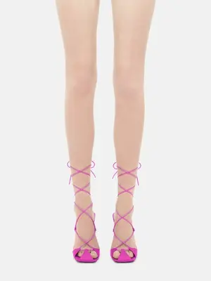 Attico Adele Lace-up High-heeled Sandals - Pink