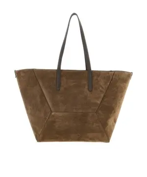 Brunello Cucinelli Shopper Bag With Monili Details - Brown