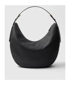 Prada Large Leather Shoulder Bag - Black