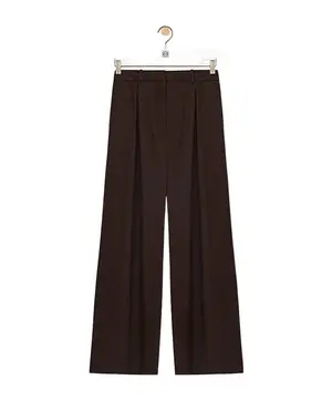 Loewe Straight Leg Pleated Trousers - Brown