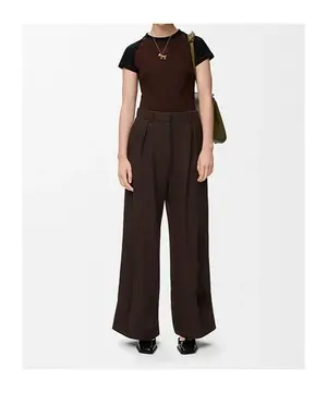 Loewe Straight Leg Pleated Trousers - Brown