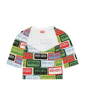 Kenzo All-over Logo Printed Crewneck Cropped Top