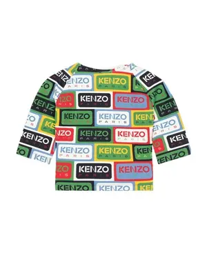 Kenzo All-over Logo Printed Crewneck Cropped Top