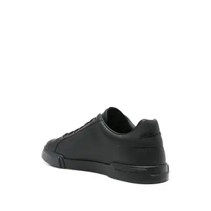 Dolce & Gabbana Embossed Logo Round Toe Sneakers - Black