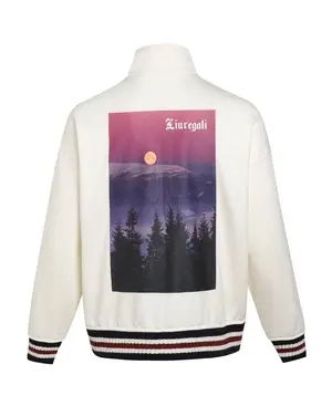 LIUREGALI Long Sleeve Zip-up Jacket With Logo Detail