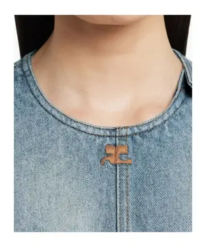 COURREGES Denim A-line Dress - Blue
