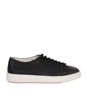 Santoni Round Toe Lace-up Sneakers - Black